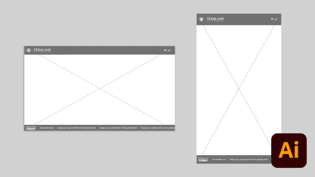 Blank Digital Signs – Vertical Illustrator – Marketing & Communications ...