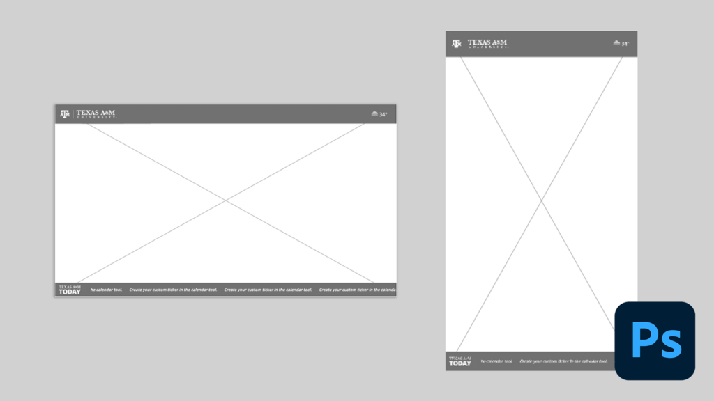 Blank Digital Signs – Horizontal Photoshop – Marketing & Communications ...