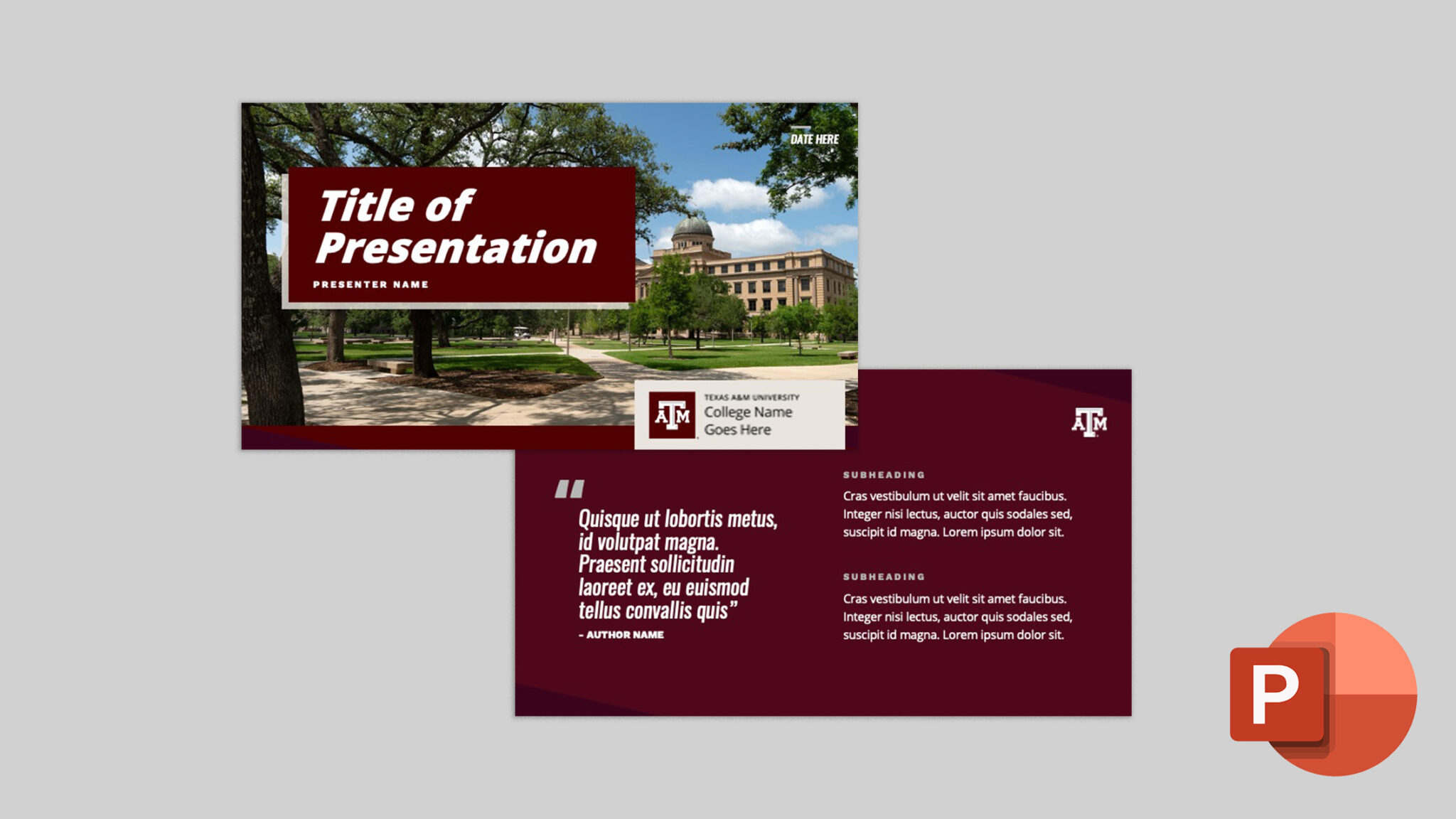 Presentation Templates – Marketing & Communications | Texas A&M University