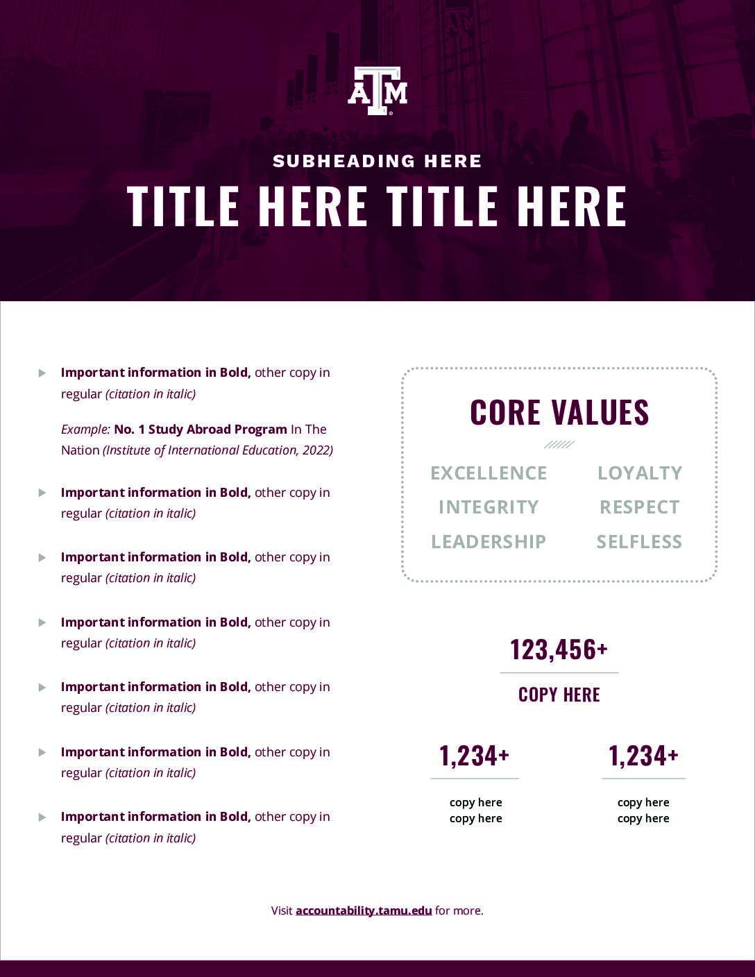 Fact Sheet 4 InDesign Template – Marketing & Communications | Texas A&M ...