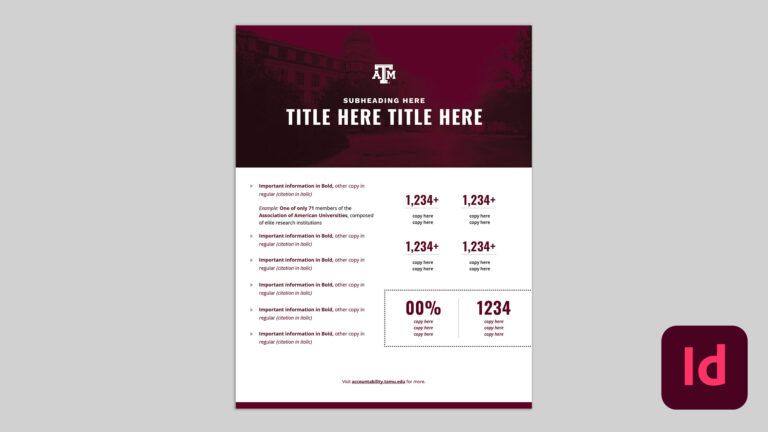 Fact Sheet 6 InDesign Template – Marketing & Communications | Texas A&M ...