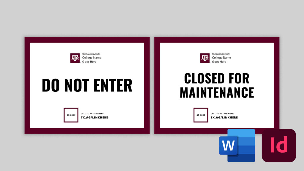 Printable Signage – Marketing & Communications | Texas A&M University