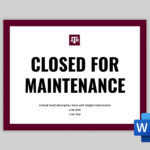 Closed for Maintenance 2 InDesign Template – Marketing & Communications ...