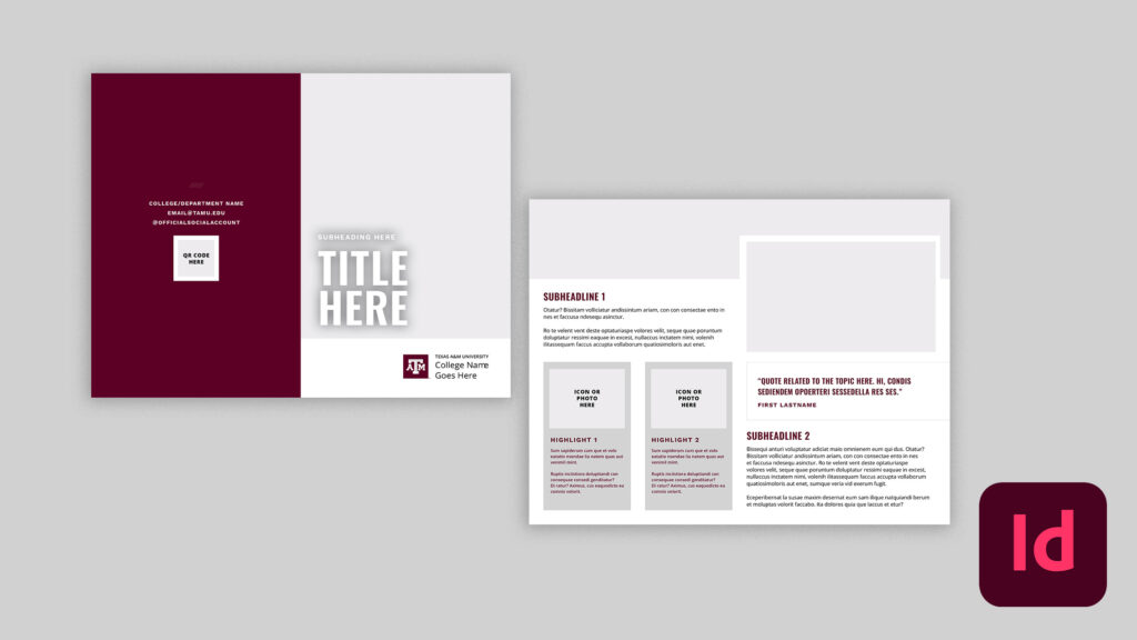 Two Story Brochure InDesign Template – Marketing & Communications ...